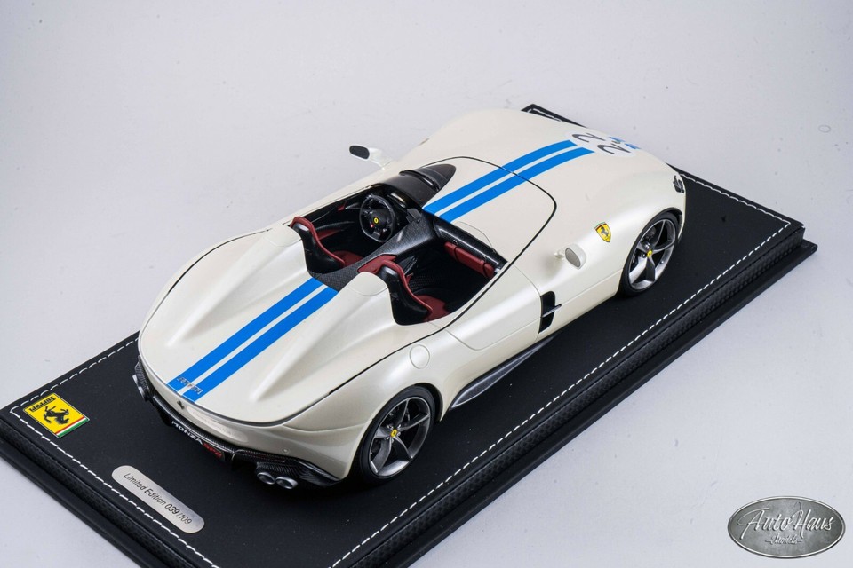 1/18 BBR FERRARI MONZA SP2 White with Blue Stripe 🤝ALSO OPEN FOR TRADES ...