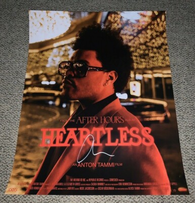 The Weeknd Signed AFTER HOURS HEARTLESS Movie Poster 24x30 Abel Tesfaye ...