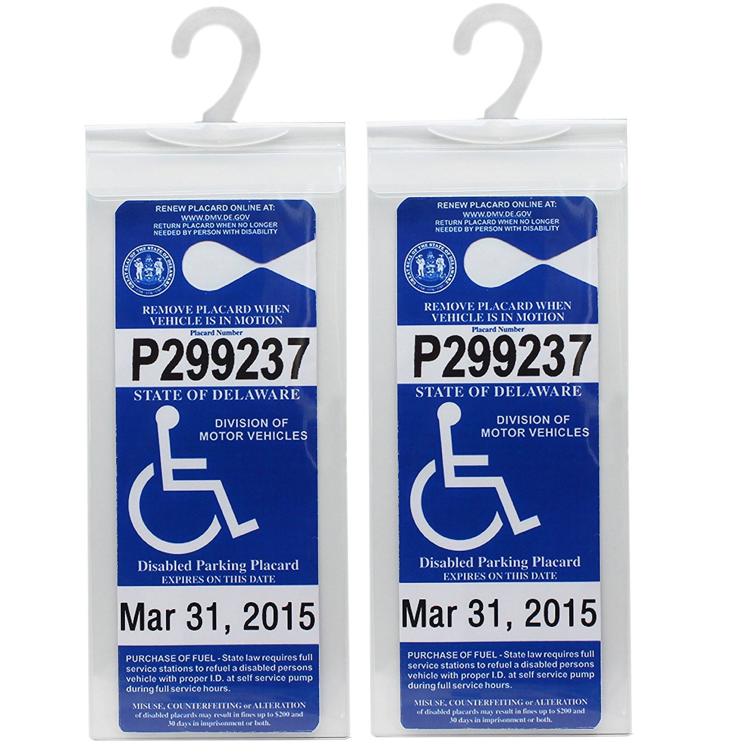 2Pcs Handicap Placard Holder Transparent Disabled Parking Permit ...