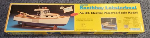 Vintage Midwest Boothbay Lobster Boat R/C Balsa Model Boat Kit No. 964 ...