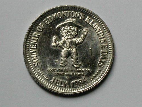 Edmonton AB CANADA 1986 Klondike Days Trade DOLLAR Token with Gold ...