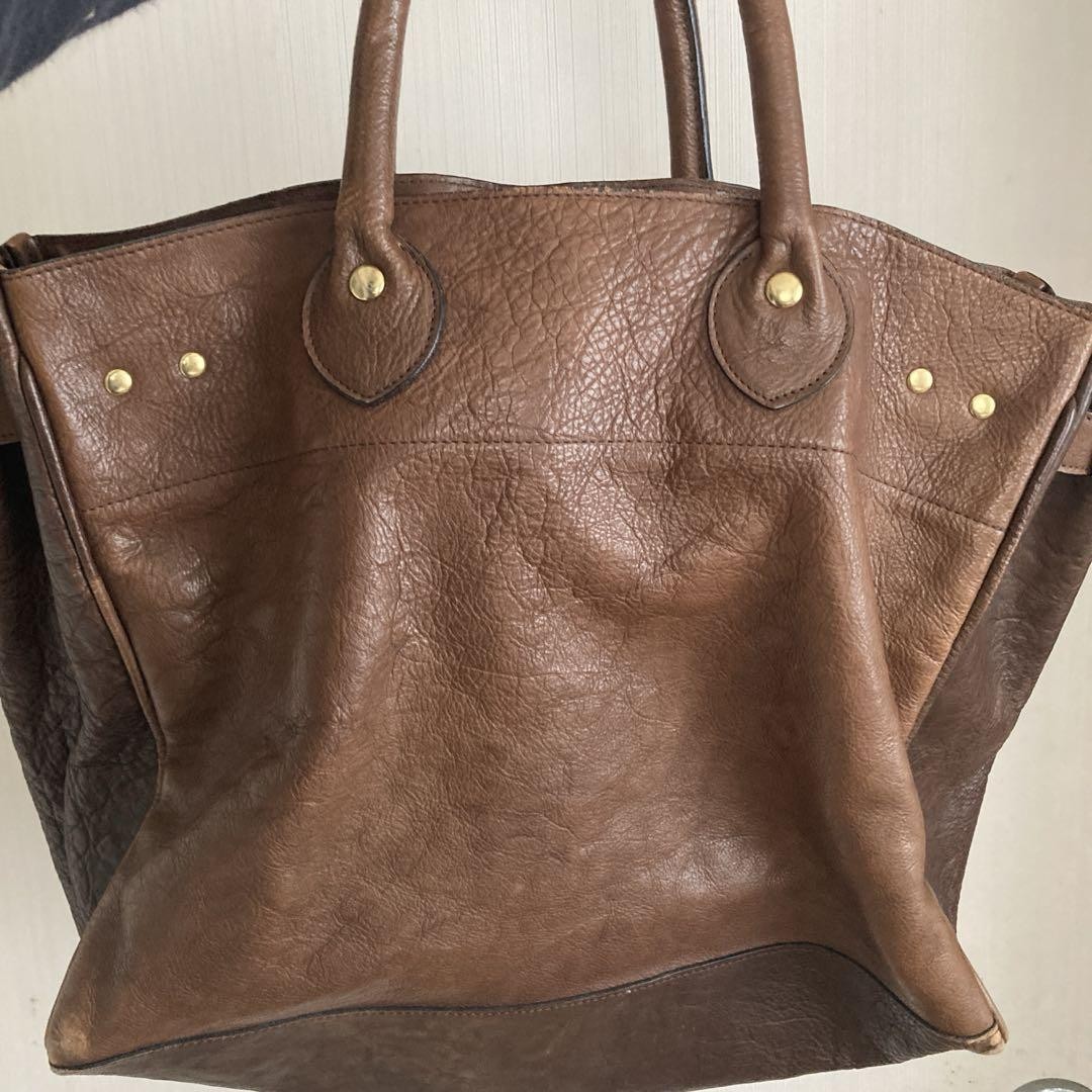 Sita Parantica Brown Leather Handbag with Gold Hardware Sita Parantica Brown Leather Handbag with Gold Hardware