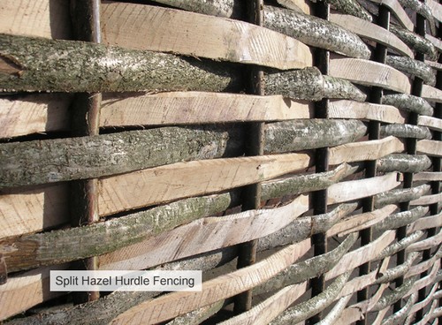 Woven Hurdle Fence Panel Wooden Split Hazel 6ft Natural Garden Fencing ...