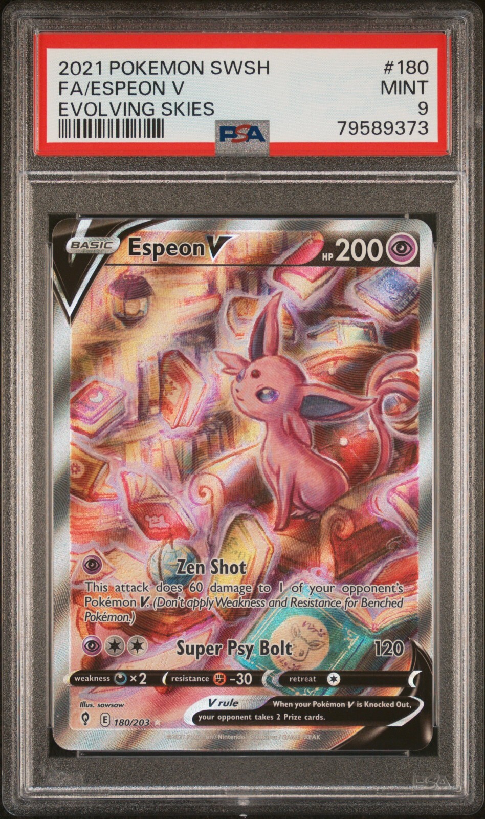 Pokémon TCG Espeon V Evolving Skies 180/203 Holo Ultra Rare for sale ...