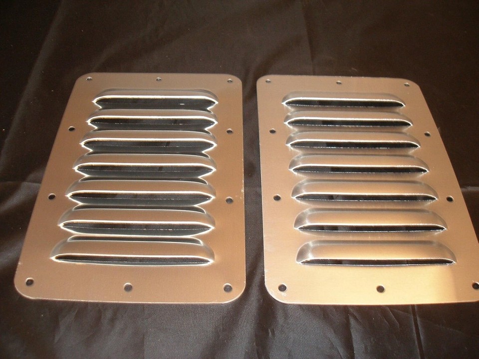 Pair of Straight Aluminum 5” 7 Louver Hood Panels (Bolt-On) Kit by ...