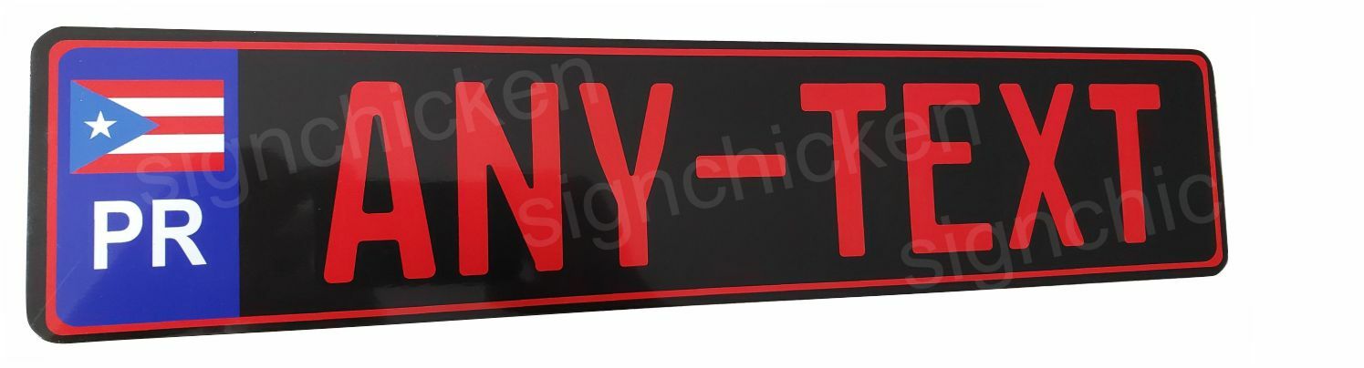 EURO TAG BMW European license plate, ANY TEXT, PUERTO RICO FLAG - BLACK ...