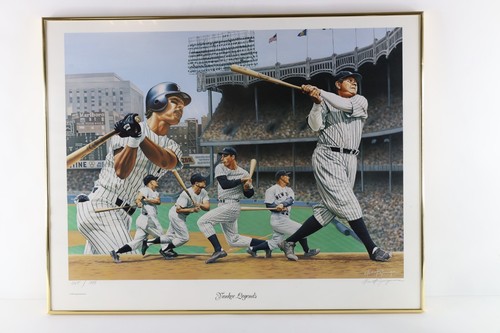 1988 Signed Alan Zuniga New York Yankees Yankee Legends Lithograph Wall ...
