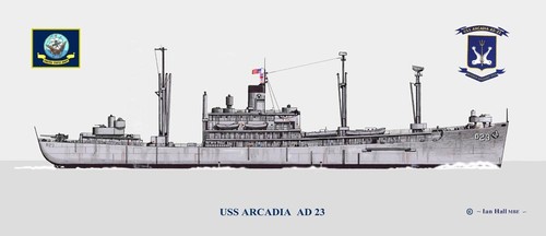 USS Arcadia AD-23 Print US Navy | eBay