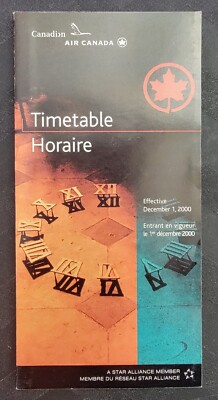 AIR CANADA AIRLINES - SYSTEM TIMETABLE - 1 DECEMBER 2000 | eBay