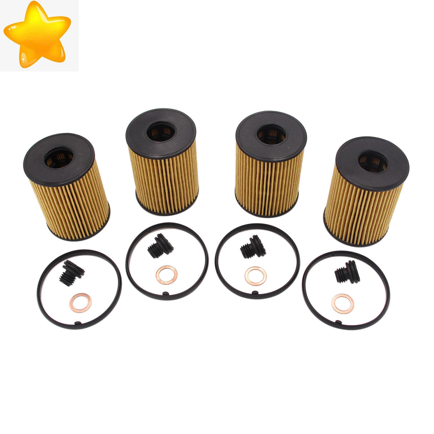 4Pcs Oil Filter Pack With Seals 26350-2S000 For 2022 Hyundai Santa Cruz ...