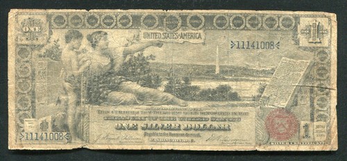 FR. 224 1896 $1 ONE DOLLAR “EDUCATIONAL” SILVER CERTIFICATE CURRENCY ...