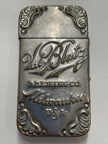 CIRCA 1910 VAL BLATZ BREWING CO ADVERTISING MATCH SAFE Cursive ...