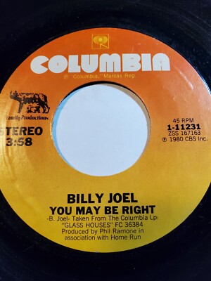 BILLY JOEL You May Be Right bw Close to the Borderline 7" 45rpm GOOD+ ...