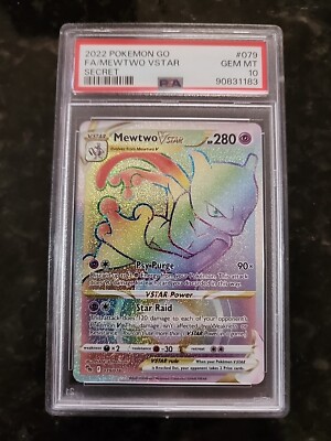 2022 Pokémon Go Mewtwo VStar Full Art Secret Rare PSA GEM MINT 10 ...
