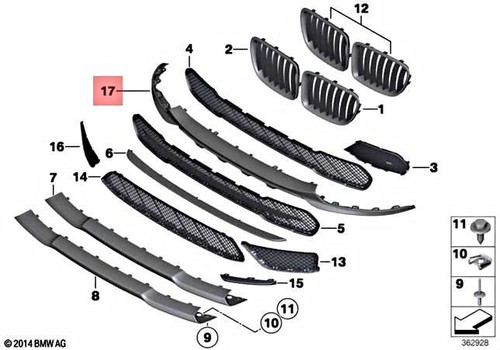 Genuine BMW X1 E84 X1 16d 16i 18d 18dX 18i 20d Trim Air Duct Front ...