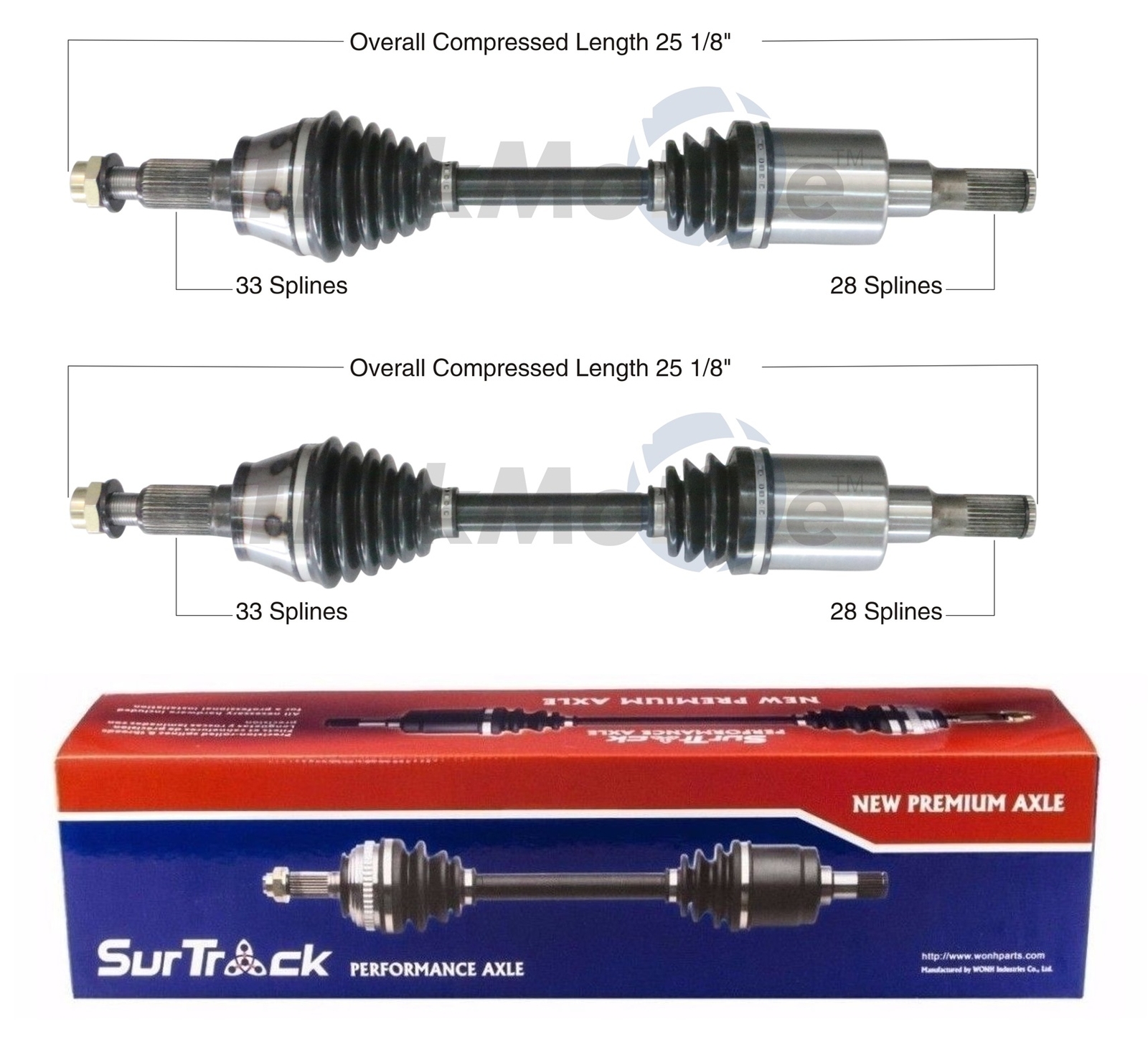 For Hummer H3 H3T AWD/4WD 06-10 Pair of Front CV Axle Shaft Assemblies ...