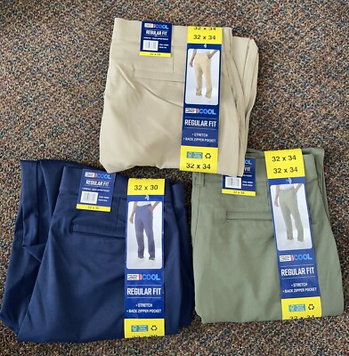 32 Degrees Cool Regular Pants Stretch Soft Touch BLUE,TAN,GREEN VARIOUS ...
