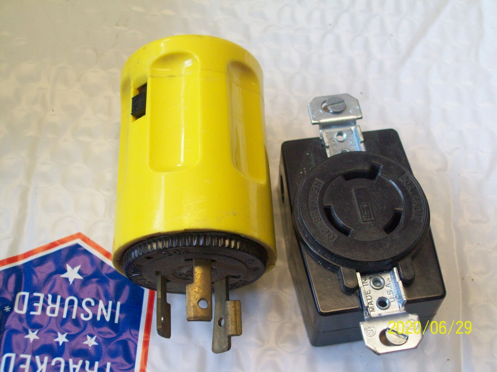 L820-P L820-R Twist-Lock Turnlok Locking Plug 20A 480V 2P 3W MALE ...