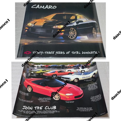 2000, TWO SIDED Chevy Camaro promo poster 22x26 "Thirty-three years of ...