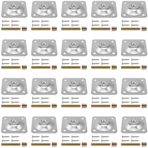 20 PCS Furniture Leg Attachment Plates, Table Leg Hardware Mounting ...