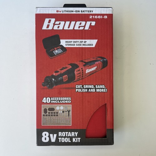 Bauer 8V Rotary Tool Kit with 40 Accessories & Storage Case - Item ...