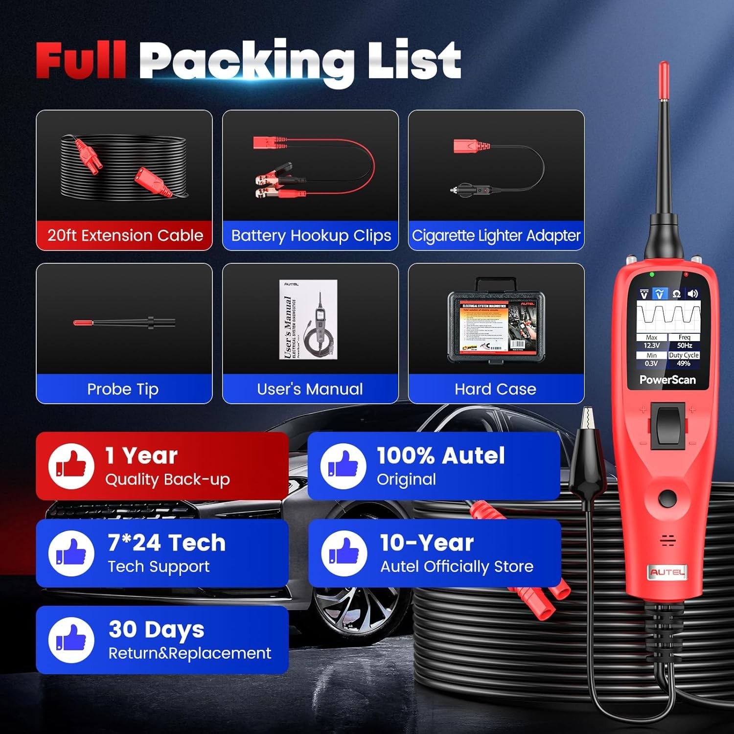 Autel PowerScan PS100 Circuit Tester Electrical Diagnostic Power Probe ...