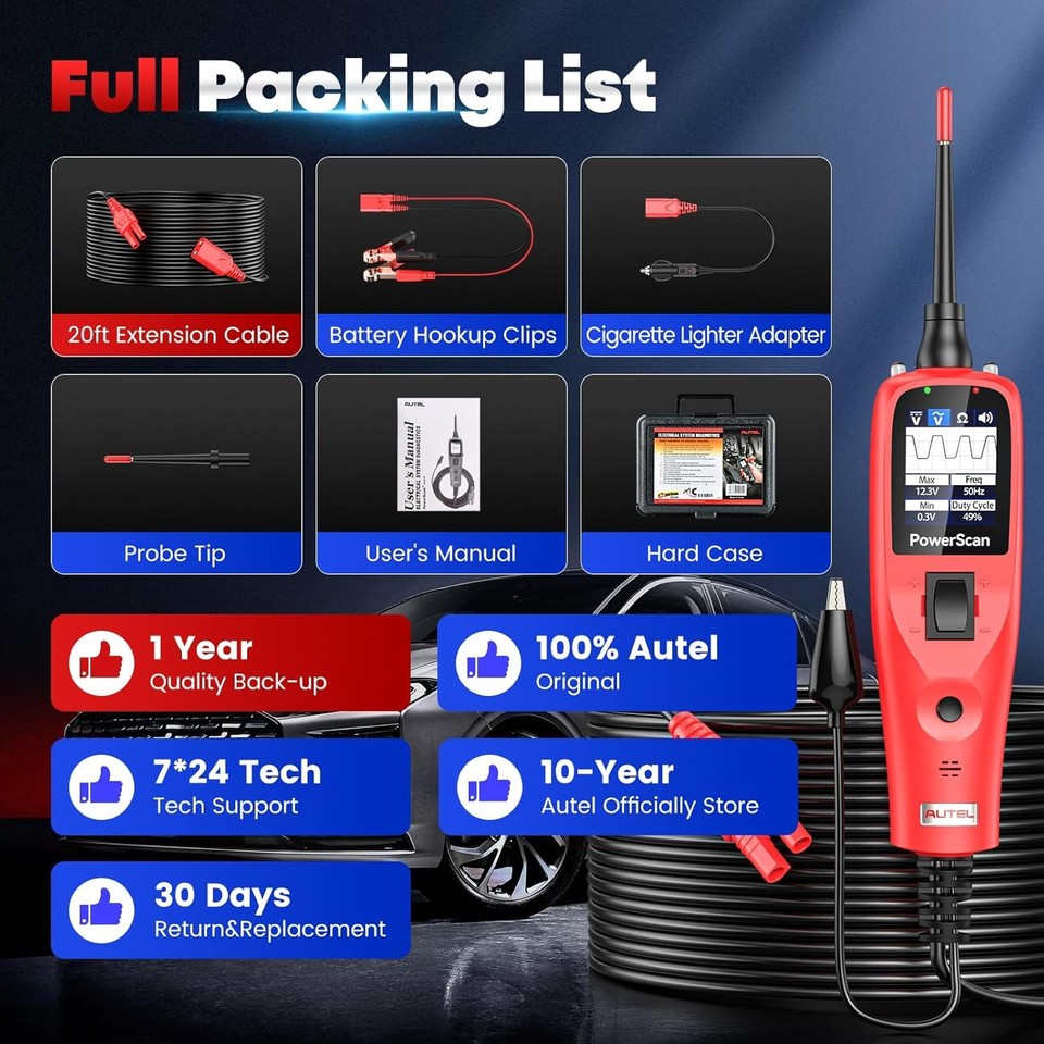 Autel Powerscan PS100 Car Electrical System Diagnosis Tool Power Probe ...