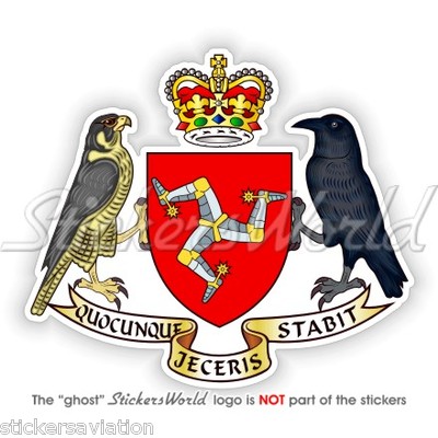 ISLE of MAN Greater Coat of Arms MANX UK Vinyl Bumper Sticker, Decal ...