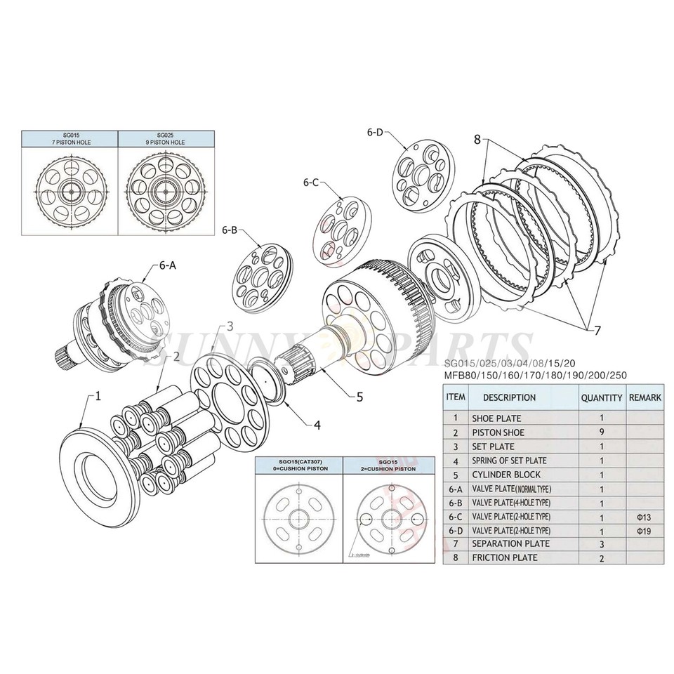 SG04 SG04E Swing Motor Parts Kit fits for Kobelco, Caterpillar ...