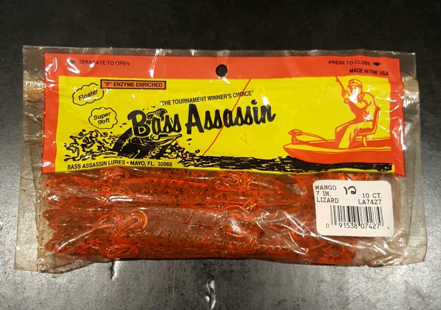 Bass Assassin - 7" Lizard Mango 10PK | eBay