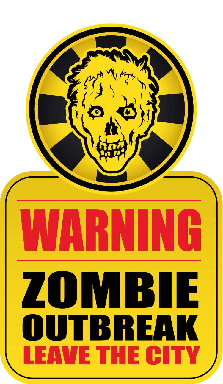 Zombie Outbreak Warning Badge Car Bumper Sticker Decal | eBay