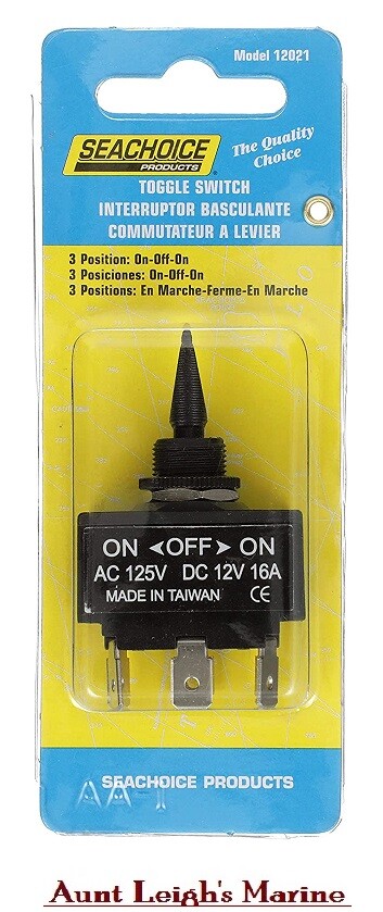 SeaChoice 3 Position Toggle Switch ON/OFF/ON Boat Lights Wipers Bilge ...