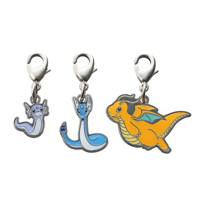 Pokemon Center National Zukan Metal Charm 147 148 149 Dratini Dragonite ...