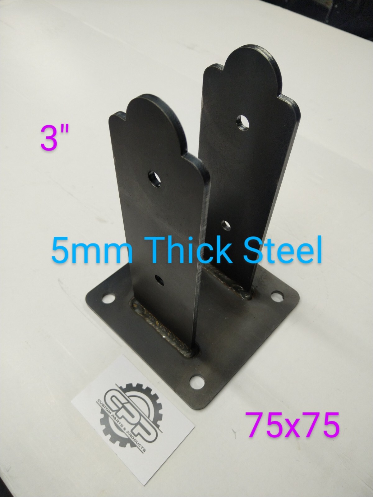 75mm Fence Post Holder Socket for Extreme Wind Very Heavy Duty 5mm 2 ...