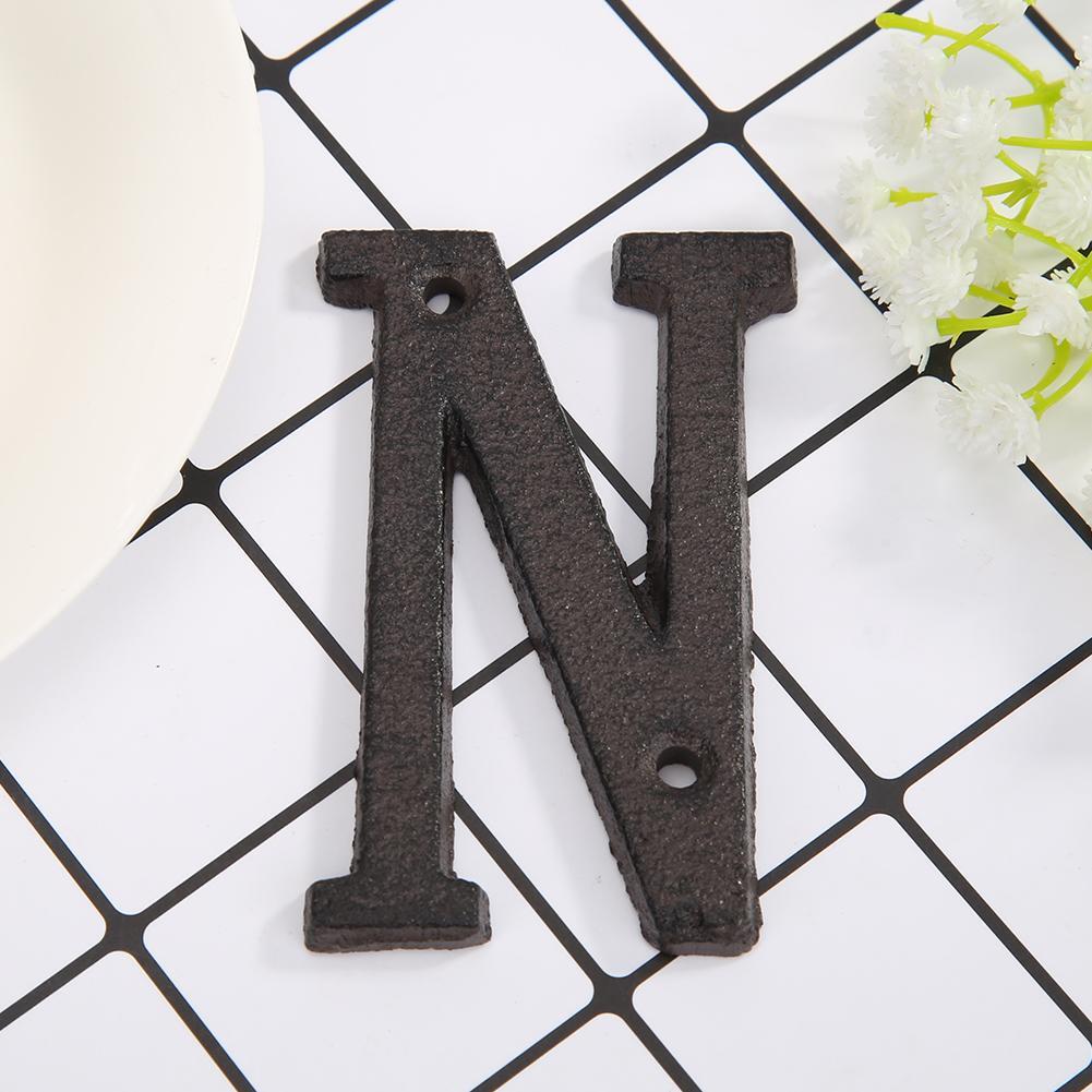 Metal Letters Cast Iron House Sign Doorplate DIY Cafe Wall Decoration ...