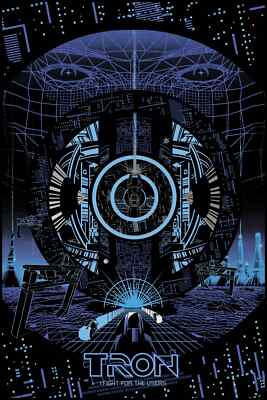 Tron Chris Thornley Raid71 Blue Foil Film Poster Screen Print 24x36 ...
