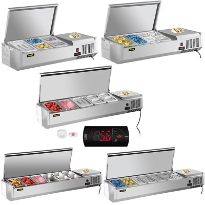 VEVOR 40"-71" Refrigerated Condiment Countertop Sandwich Prep Station ...