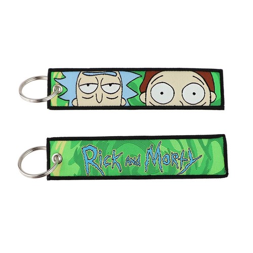 Rick And Morty Cartoon Portal Green Embroidered Double Sided Key Tag ...