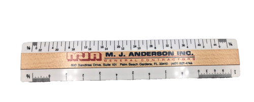 VTG Woodrow Architects Scale Ruler Pocket 6 in M J Anderson Advertising ...