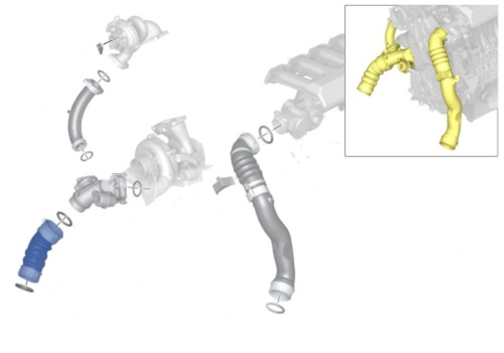 Sleeve Intercooler Turbo Hose For BMW X5 E70,X6 E71 3.0D 3.5D ...