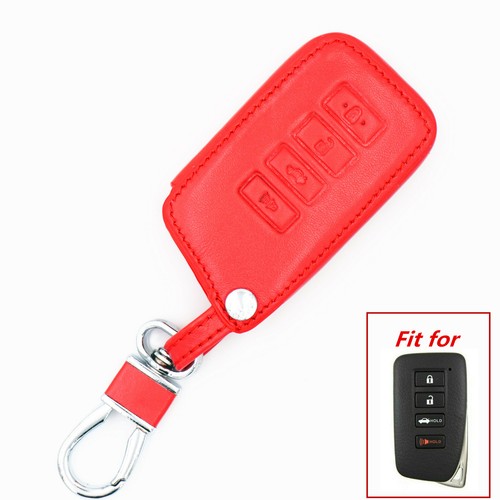 Red Leather For Lexus ES IS GS 4 Buttons Remote Smart Key Chain Cover ...