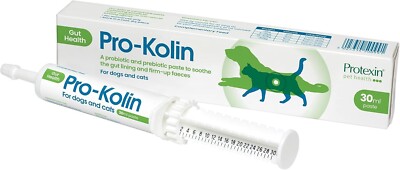 Protexin Pro-Kolin Plus Syringe 30ml Probiotic/Prebiotic for Pets Exp ...