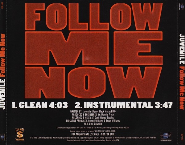 Juvenile ‎– Follow Me Now (CD, Single Promo) V.G | eBay