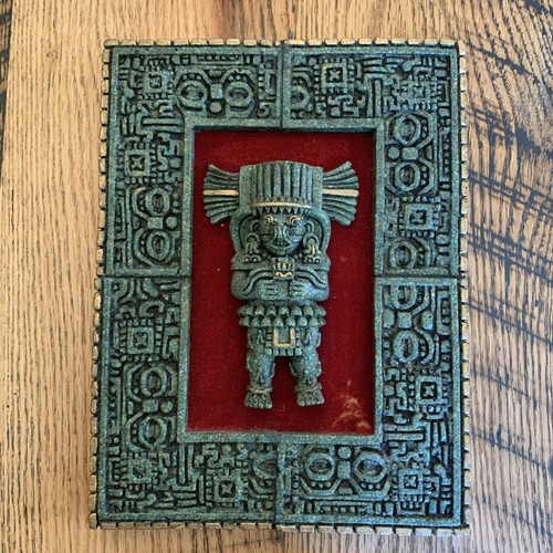 Zarebski Mid Century Mayan Aztec Green Malachite Stone 3D Wall ...