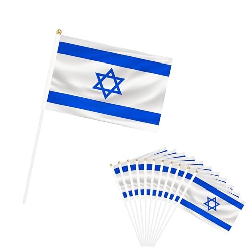 50 Pack Hand Held Mini Flags, Smalli Stick Flags with Pole, Israel | eBay