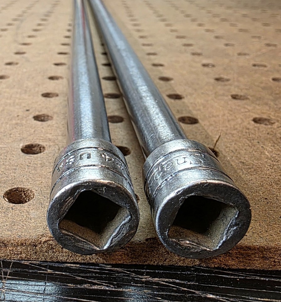 (TWO) Snap-On Tools FX24 24" Chrome Friction Ball Extensions 3/8" Drive ...