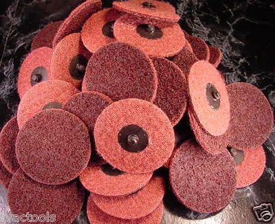 50p 3" Red ROLL LOCK SANDING DISC Made in USA ! Heavy Duty Non Woven ...