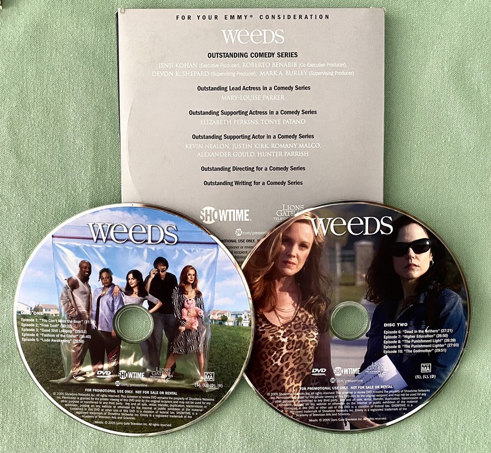 Weeds - Season 1 **FYC PROMO DVD** Mary Louise Parker / Showtime / 2005 ...