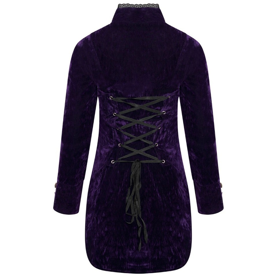 Women's Velvet Gothic Tailcoat - Ladies Vintage Victorian Jacket Emo ...