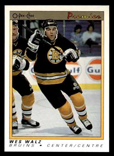 Wes Walz Boston Bruins Rookie 1990-91 O-Pee-Chee Premier #127 | eBay